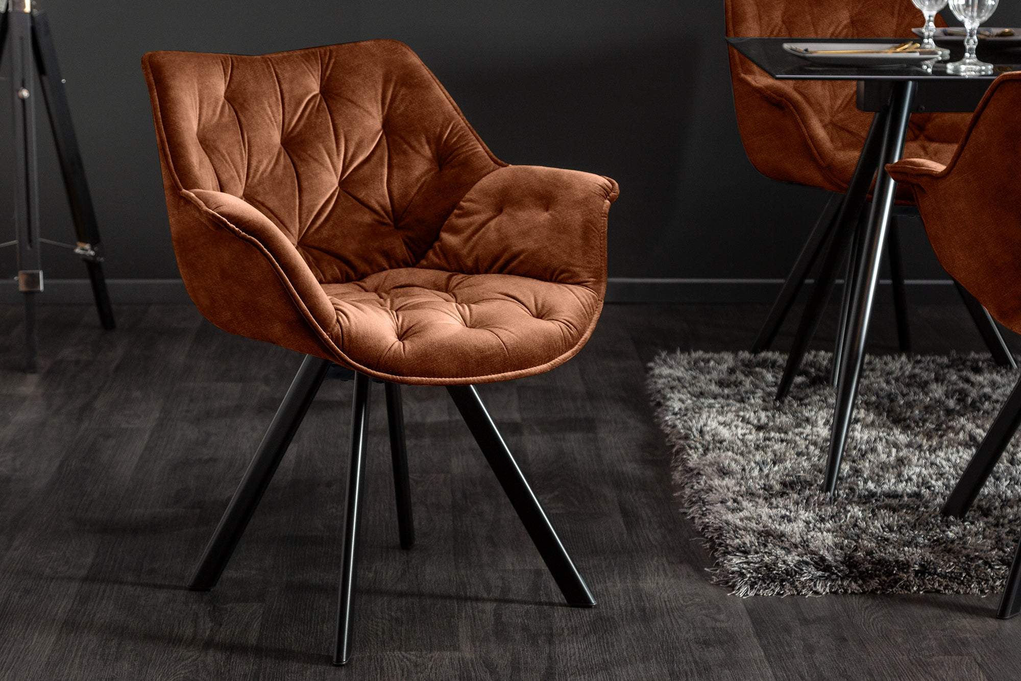 THE DUTCH COMFORT barna bársony forgószék - DODO | Designban Otthon